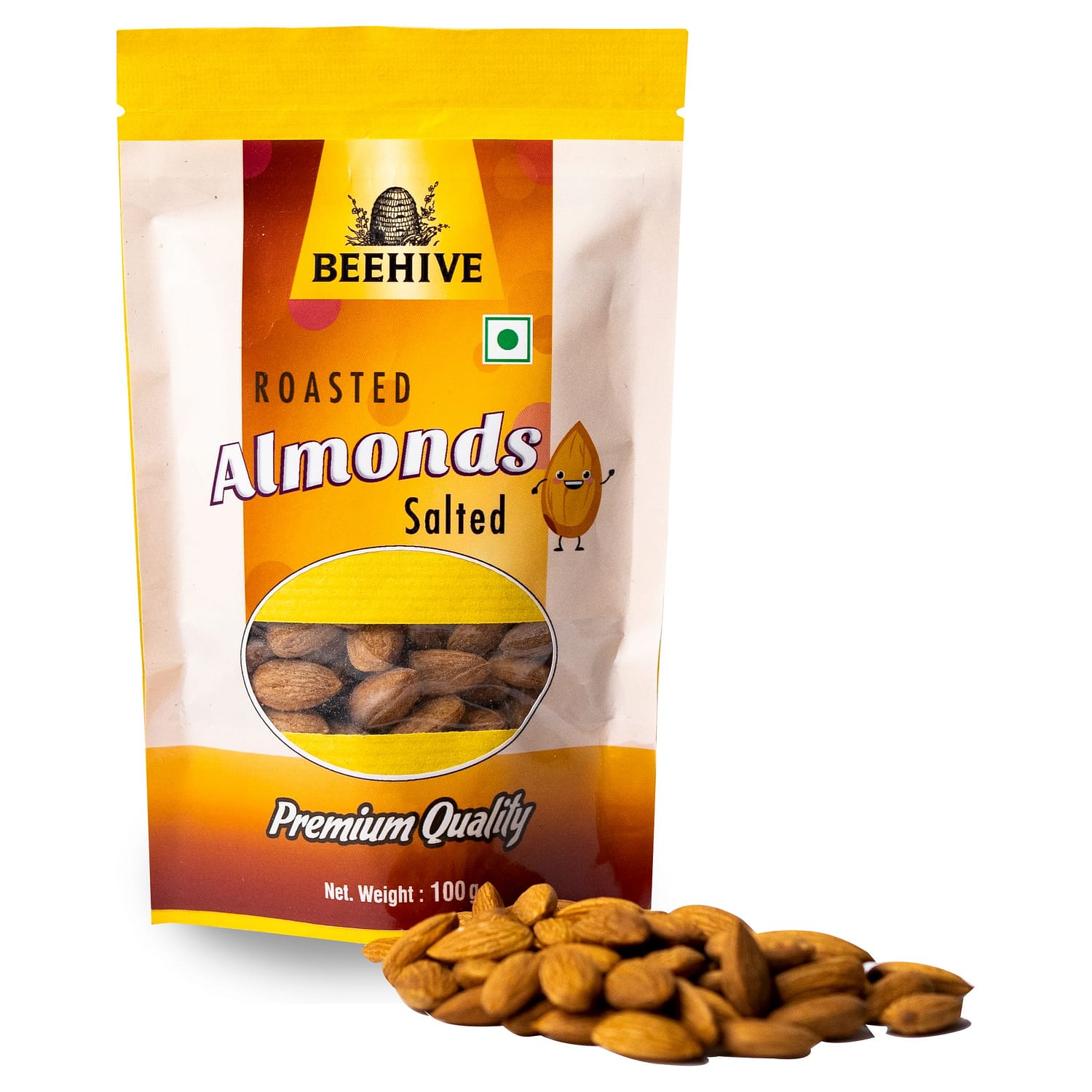 Beehive Roasted Almonds Salted 100gm - Beehive Honey
